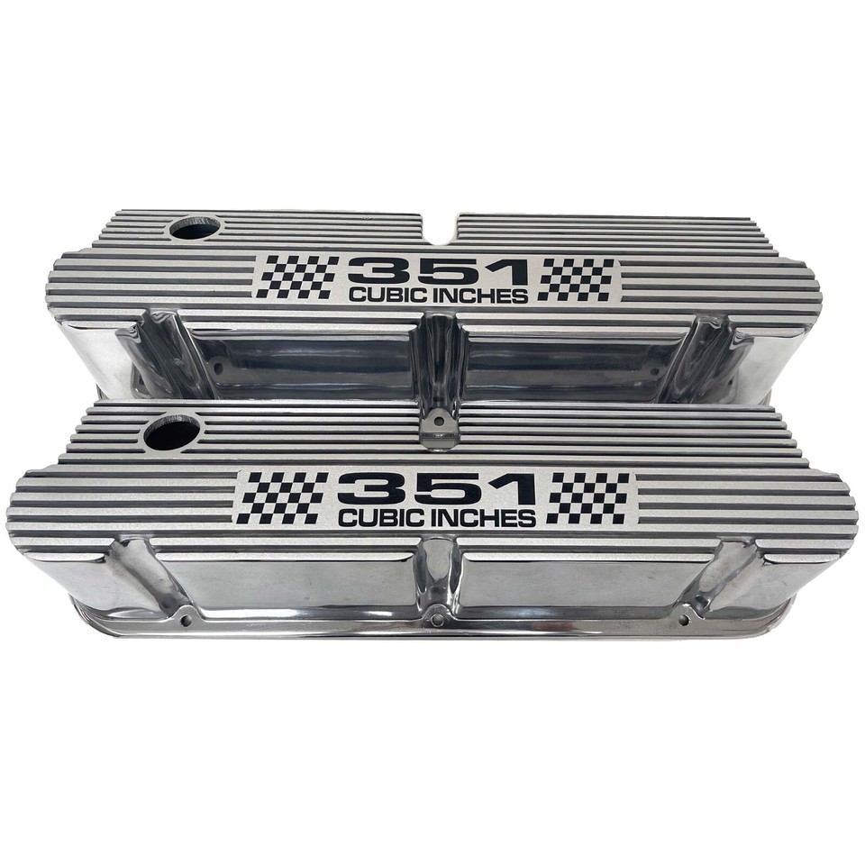 Ford 351W Small block 351 Cubic Inches Polished Pentroof Valve Covers ...