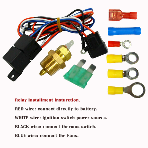 Universal Thermostat Temp Control Switch Radiator Cooling Electric Fan ...