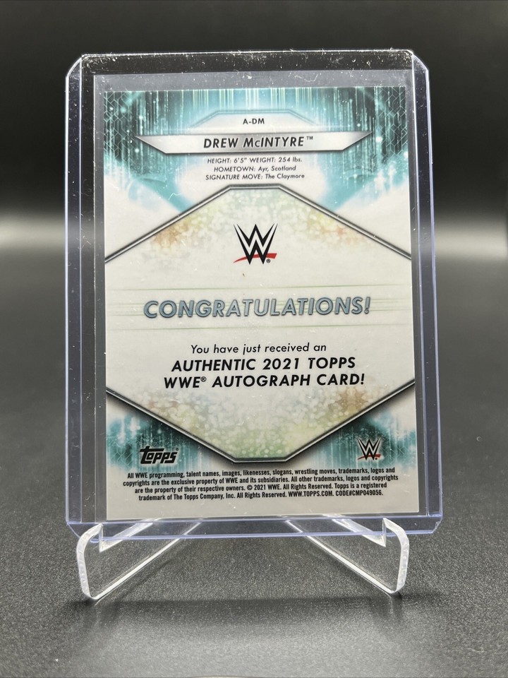 2021 Topps WWE Authentic Green Autograph #A-DM Drew McIntyre 76/99 | eBay