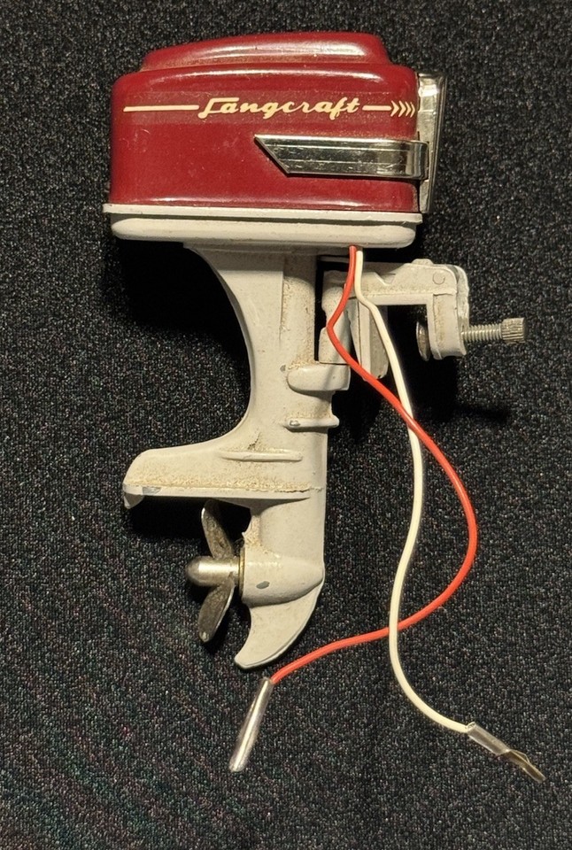 VTG 60’s LANGCRAFT Toy Outboard Motor Mercury Style Red w/ Decal WORKS ...