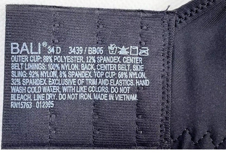 Bali 34D Smooth Spacer Cups Shaping Underwire Bra DF3439 NEW Black ...