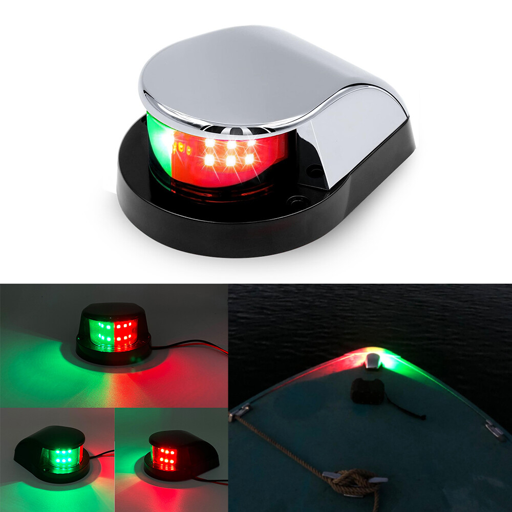 2 IN 1 Marine Boat Yacht Pontoon 12V Stainless Steel LED Bow Navigation ...