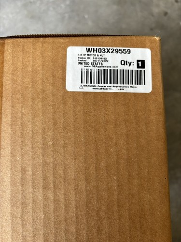 Genuine OEM GE WH03X29559 1/3 HP Motor & Nut | eBay