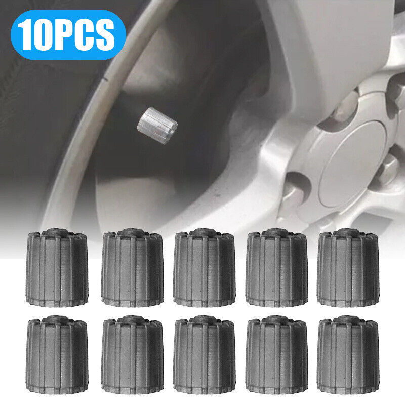 10Pcs Car TPMS Dust Caps Grey Plastic Tyre Pressure Sensor Valve Cap ...
