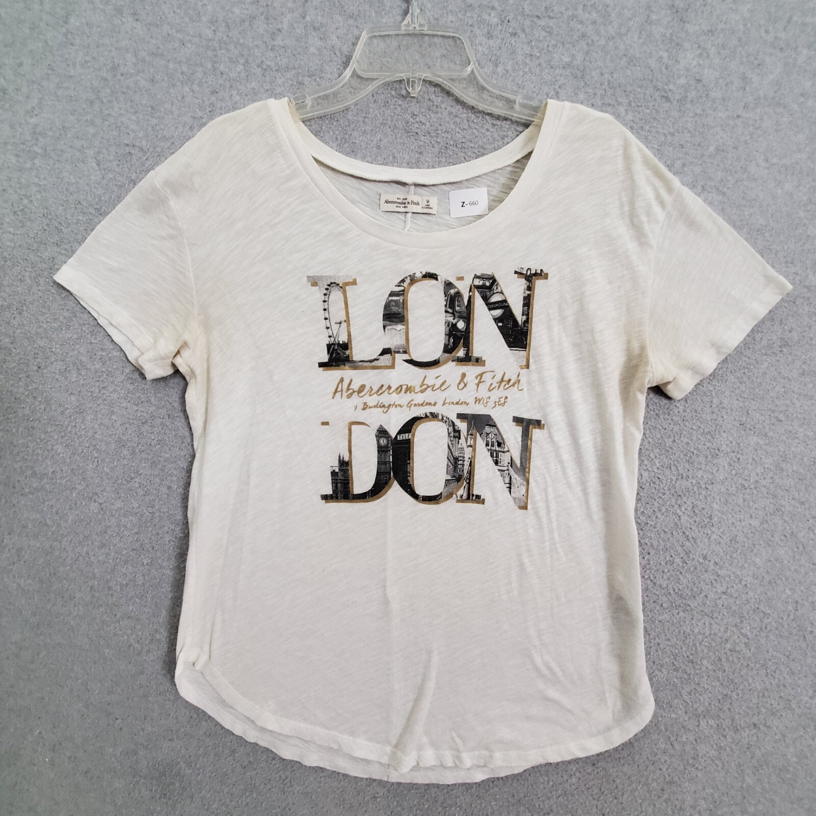 Abercrombie & Fitch Women Top Medium White T-Shirt Boddington Garden ...