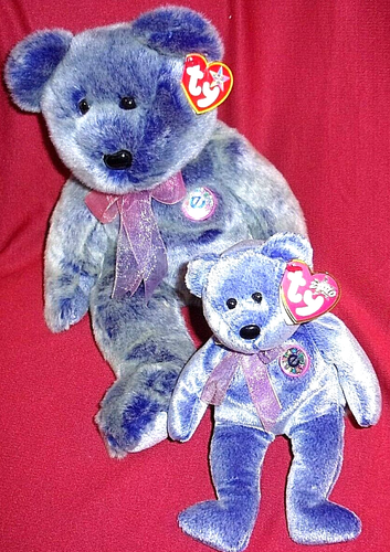 VTG LOT OF 2-TY BEARS-2000 Beanie PERIWINKLE-E Beanie&2001 Buddy ...