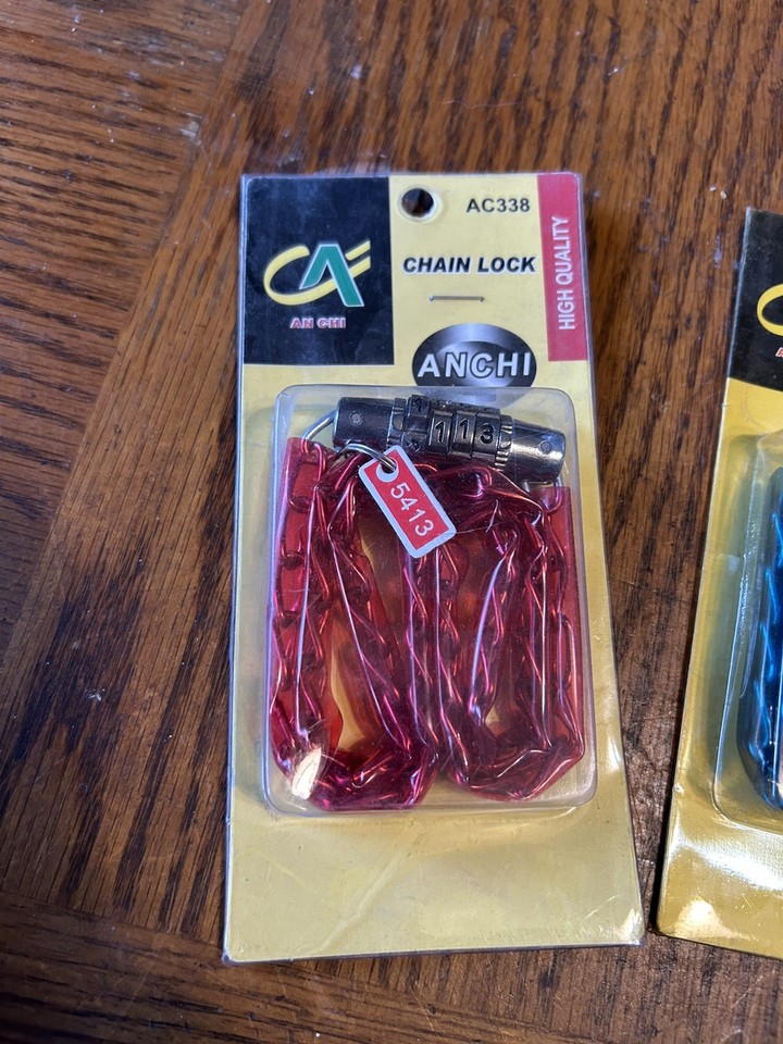 Vntg Bike Bicycle chain with combination lock Metal W. Vinyl Cover 26 ...