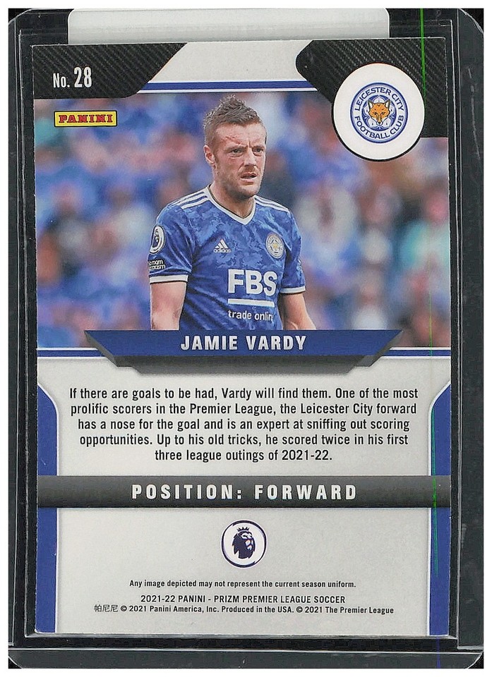 2021 Panini Prizm Jamie Vardy Base Prizms Red Wave #28 | eBay