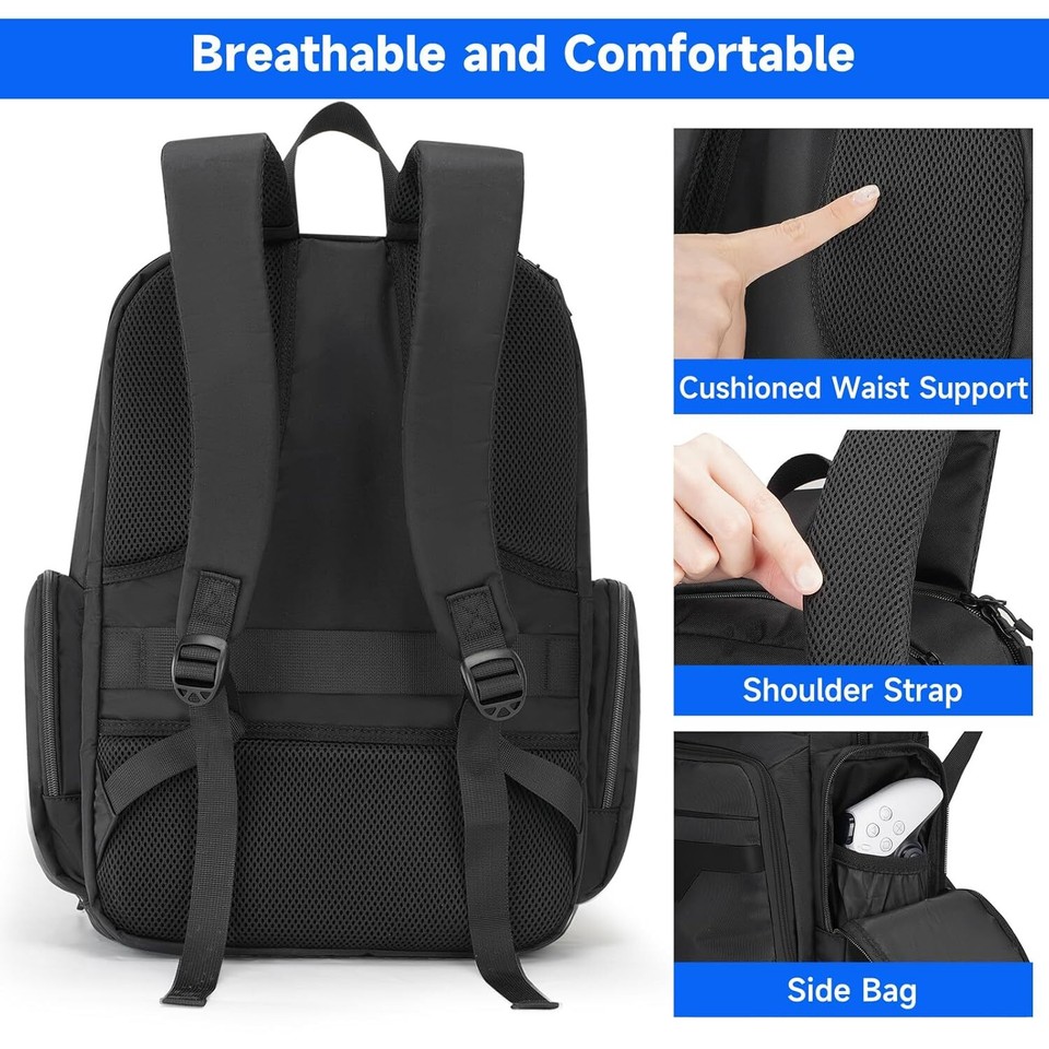 Travel Backpack for PlayStation 5 PS5/PS5 Pro/Ps5 Slim with Multiple ...