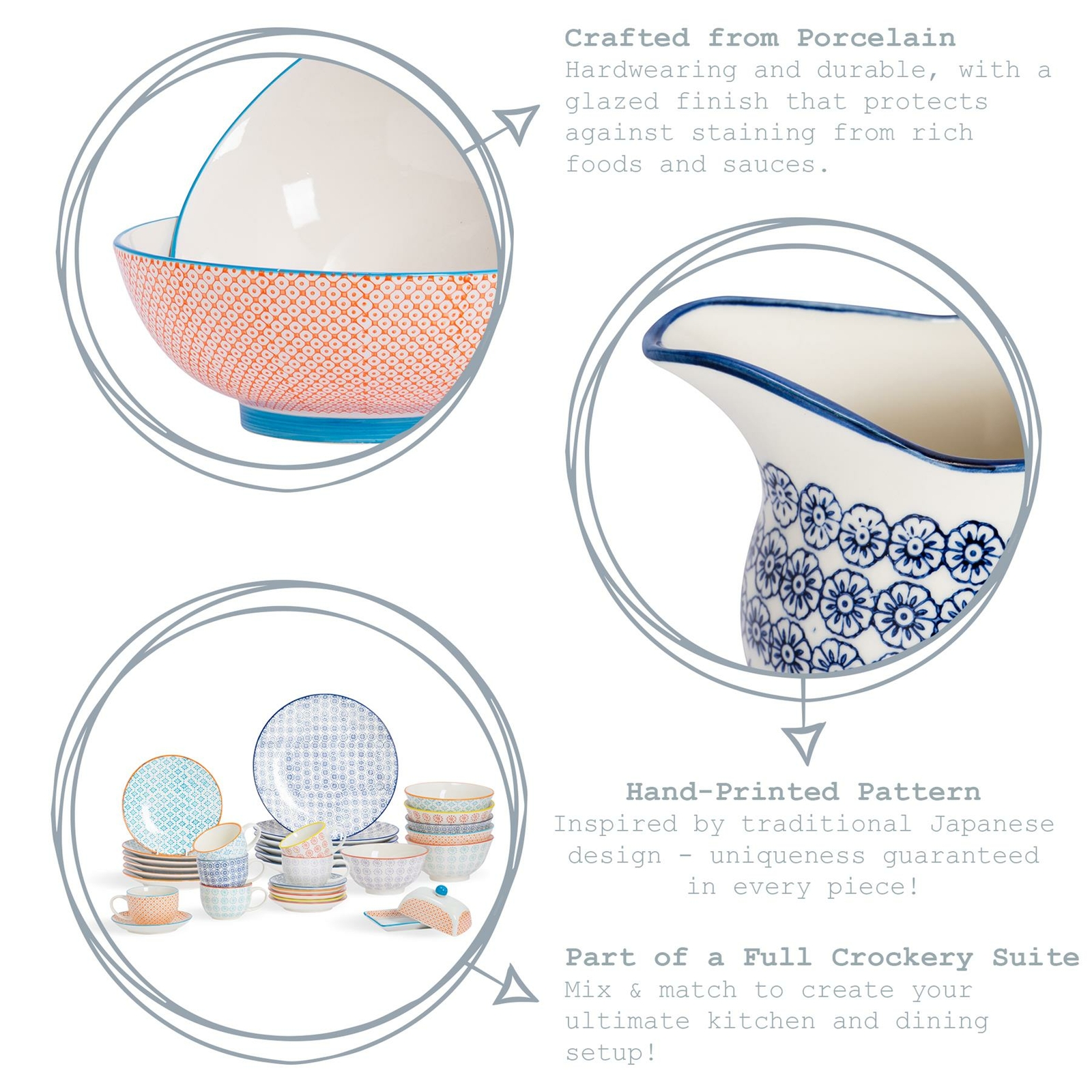 Patterned Dinner Plate Wedding Porcelain Kitchen Plates 3 Designs ...