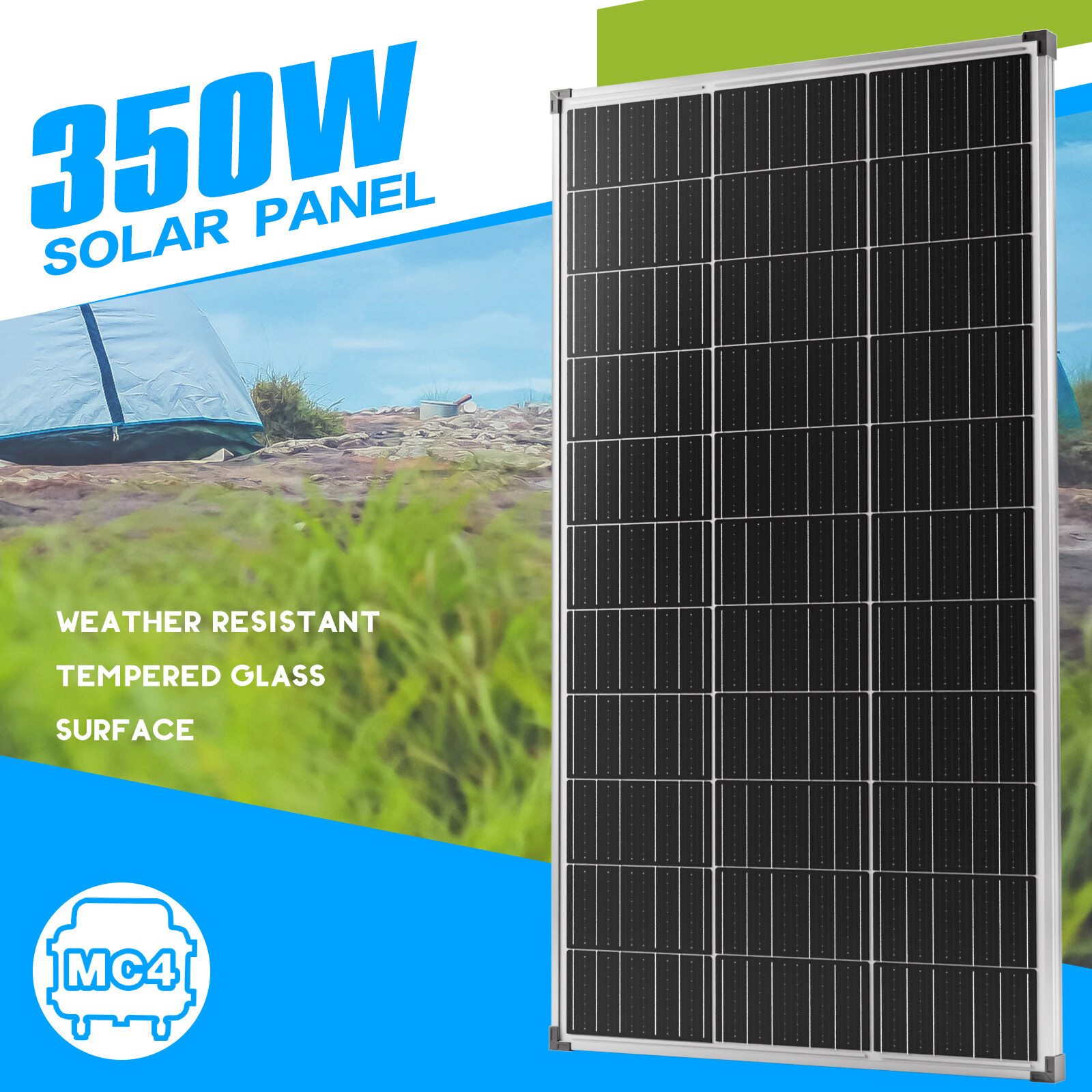 350W Solar Panel 12V 350 Watt Mono Caravan Camping Power Charging ...