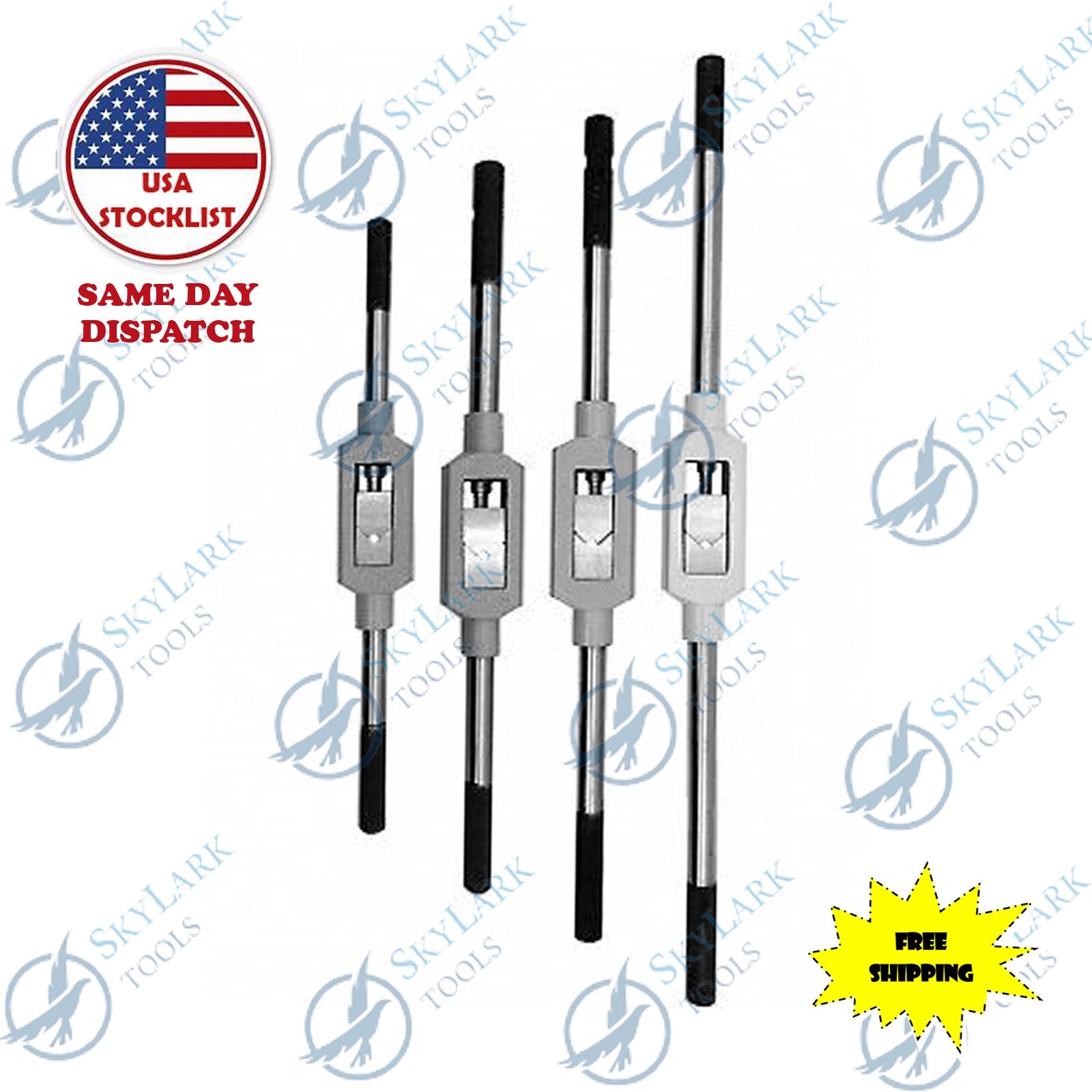 Set Of 4PC Straight Handle Tap Wrench Tap Handle Capacity 1/16" to 1 ...