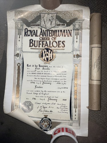 6 RAOB Royal Antediluvian Order Buffaloes Scrolls - Southport Lodges ...