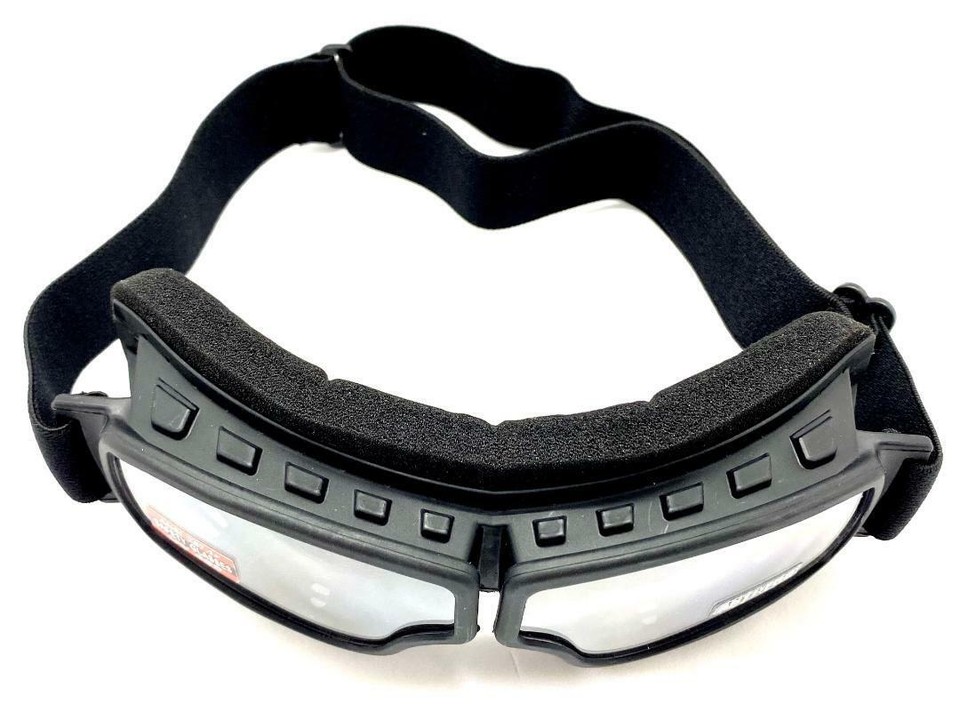MOTORCYCLE Riding Padded Safety Protective GOGGLES Anti-Fog Lens Fit ...