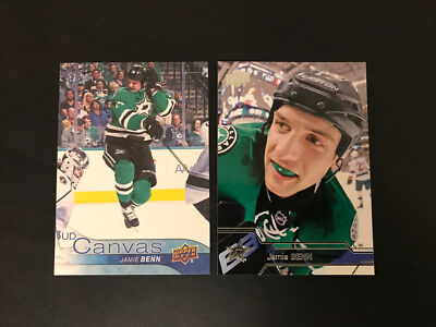 2016-17 Upper Deck Canvas #C144 & Base Card #61 Jamie Benn Dallas Stars ...