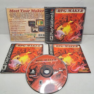 RPG Maker (PlayStation 1, 2000) Cib Complete w/ Both Manuals & Reg.Card ...