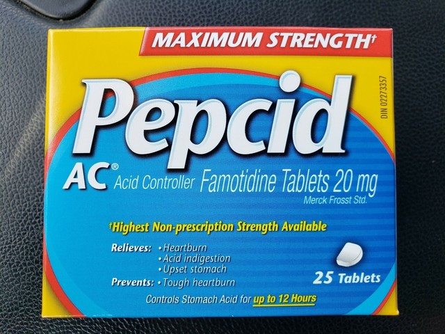 Pepcid AC Maximum Strength 25 Tablets Famotidine 20mg Brand New Sealed ...
