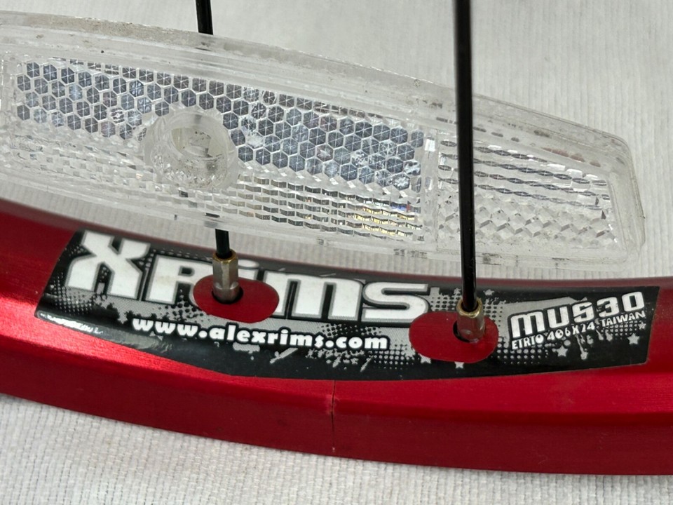 1 PAIR BMX 20 inch X Rims MUS 30 10t Freewheel Old Mid School Freestyle ...