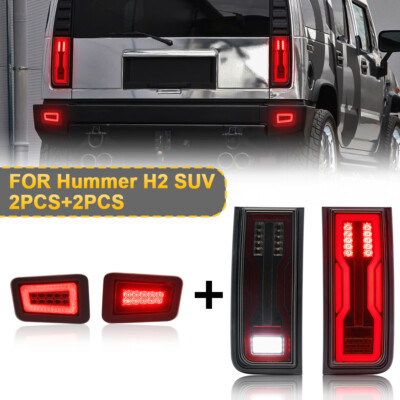 For 2003-2009 Hummer H2 SUV LED Rear Bumper Fog Turn Signal + Brake ...