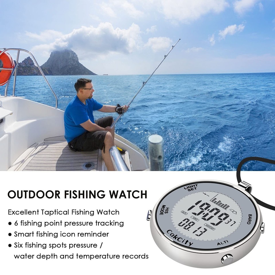 Digital pocket watch with chain waterproof, with weather altimeter and ...