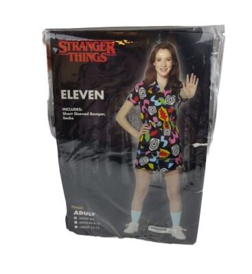 Women's Adult Stranger Things Eleven Costume Small Body Suit Romper ...