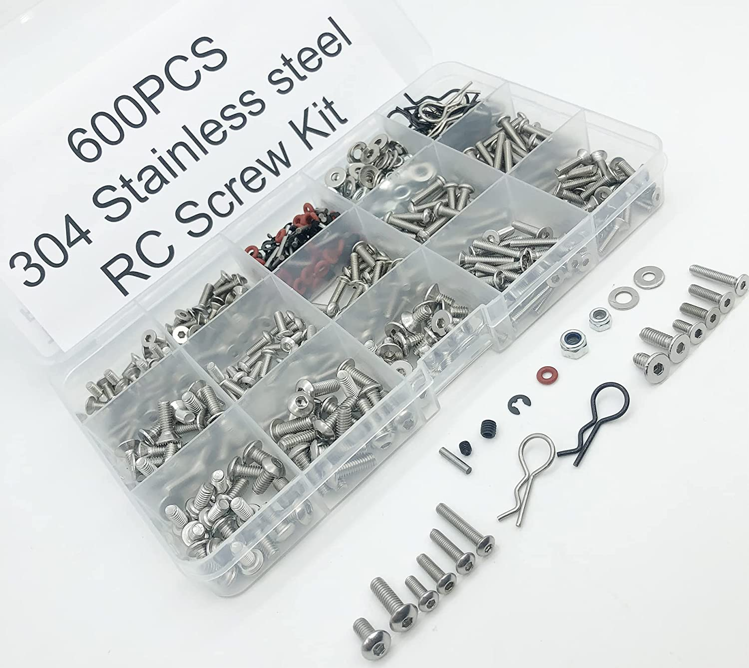 600Pcs Universal RC Screw Kit Screws Assortment Set Hardware Fasteners ...