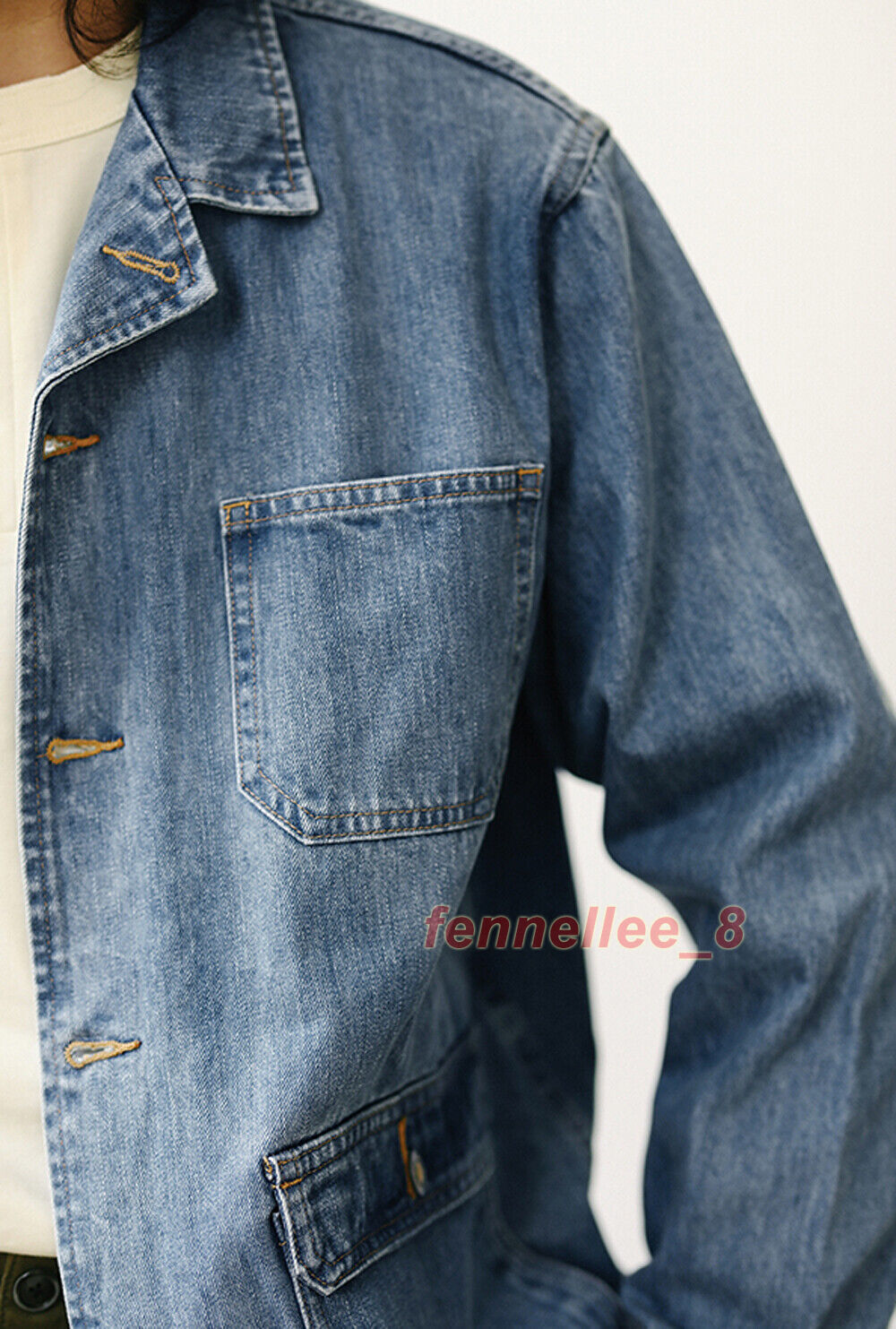 Railroad Jacket Men's Denim Jacket Vintage Casual Coat Work Coat ...