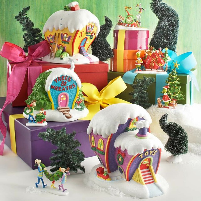 Department 56 Grinch Village Who-ville Wacky Mailboxes Figurine Set of ...
