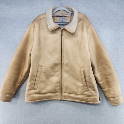 Rainforest Mens Jacket Brown Size L Microfiber Soft Coat Adult Faux ...