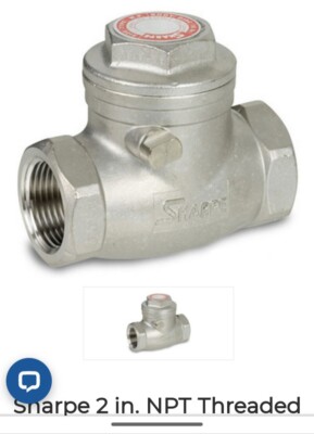 2 Inch Sharpe Check Valve 20276 Threaded WP 200 316 SS CF8M | eBay