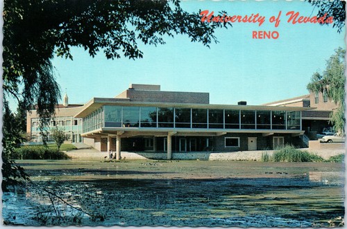 Postcard University of Nevada Reno Joe Travis Student Building Lake ...