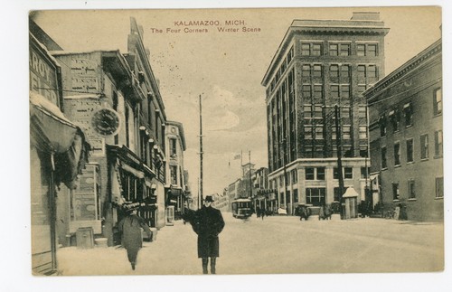 Kalamazoo “4 Corners” Strange Drawn Men—Rare Antique Winter Snow ...