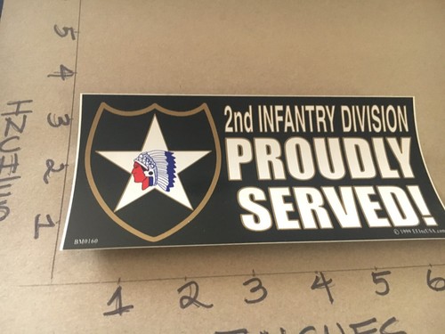 United States Army 2nd Infantry Division Proudly Served - Bumper ...