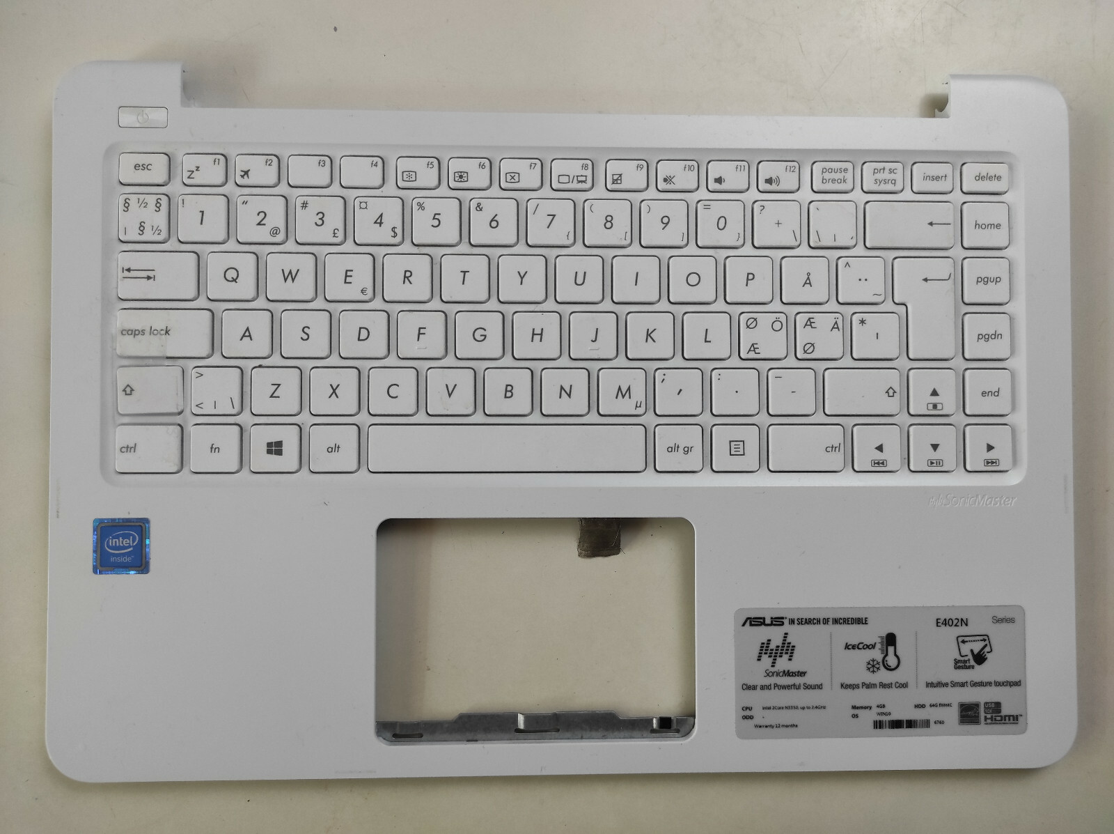 Asus E402N E402NA Palmrest with NOR Keyboard 13N0-UFA0211 ...