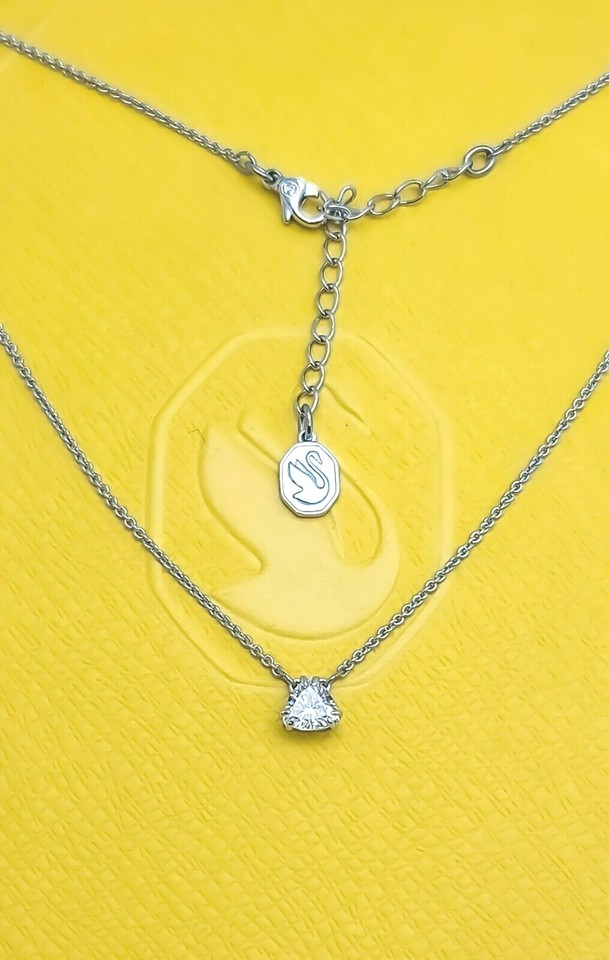 New SWAROVSKI Rhodium Trilliant cut crystal Millenia Pendant Necklace ...