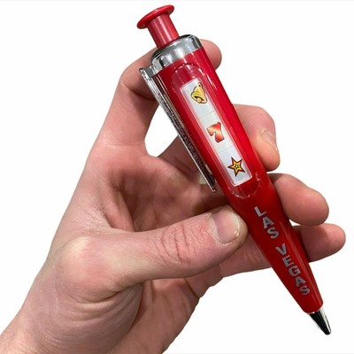 (1) Las Vegas Casino Style Slot Machine Pen (Red) ~ Novelty Fidget Toy ...