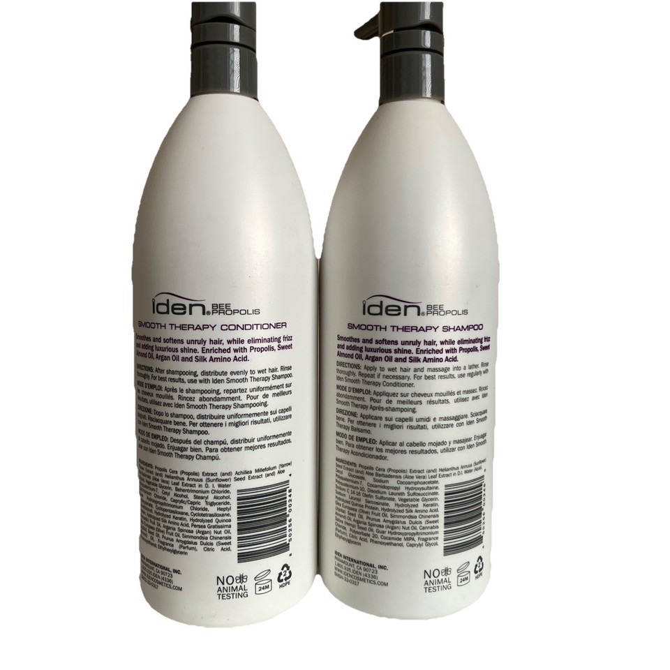 Iden Bee Smooth Therapy Conditioner & Shampoo (33.8 fl.oz) Set For ...
