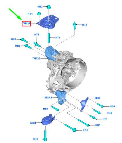 FORD MONDEO MK4 Getriebeverlängerungsgehäuse DG93-7M121-AD 1860513 NEU ...