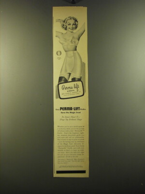1950 Perma-Lift Girdles and Bras Ad - Only Perma-Lift girdles have the ...