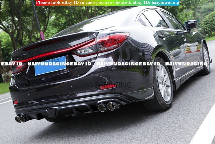 ABS Carbon Fiber Style Rear Bumper Diffuser Lip For Mazda 6 Atenza ...