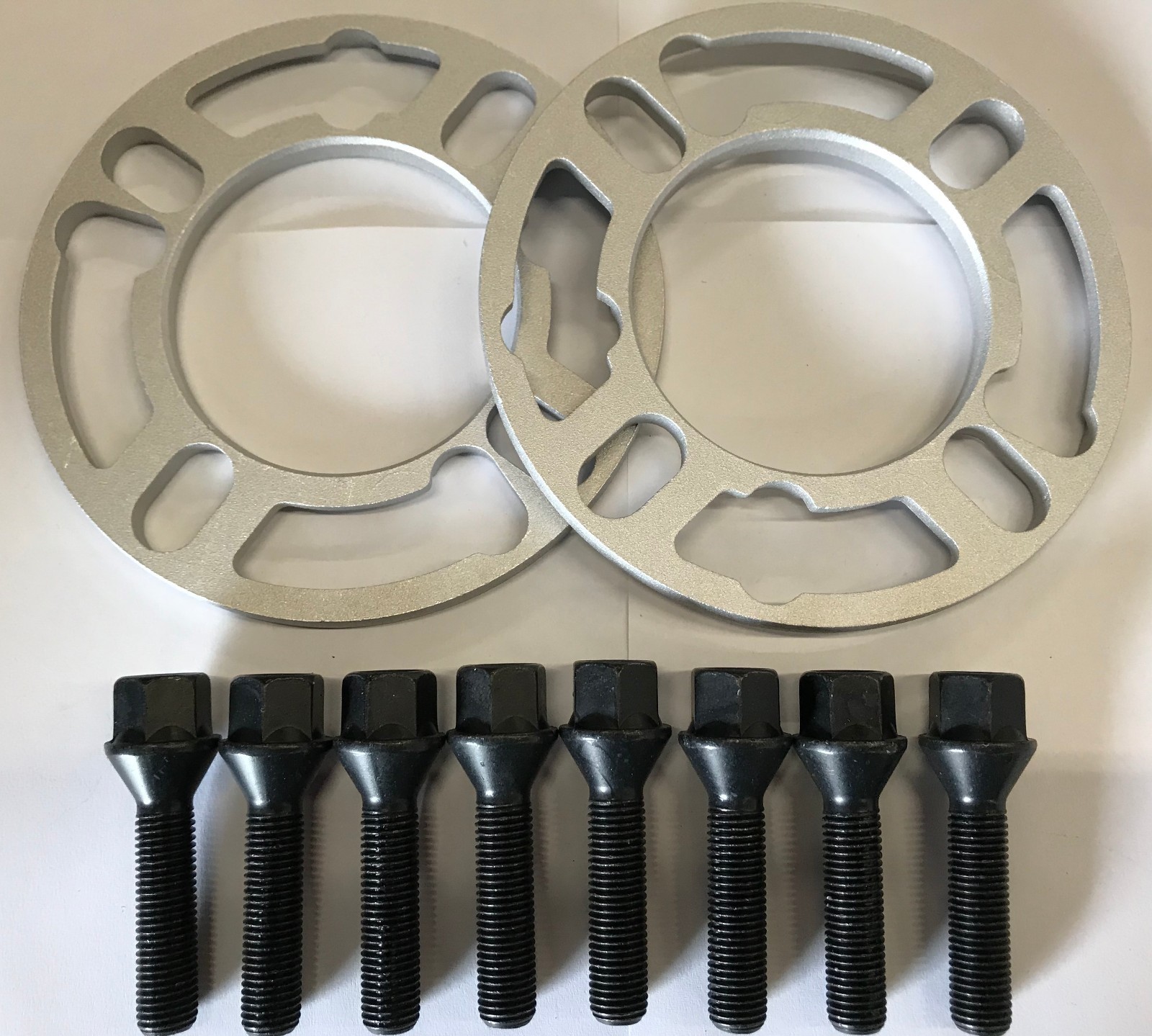 2 X 10mm ALLOY WHEEL SPACERS SHIMS + M12X1.5 BLACK BOLTS MINI R50 R52 ...