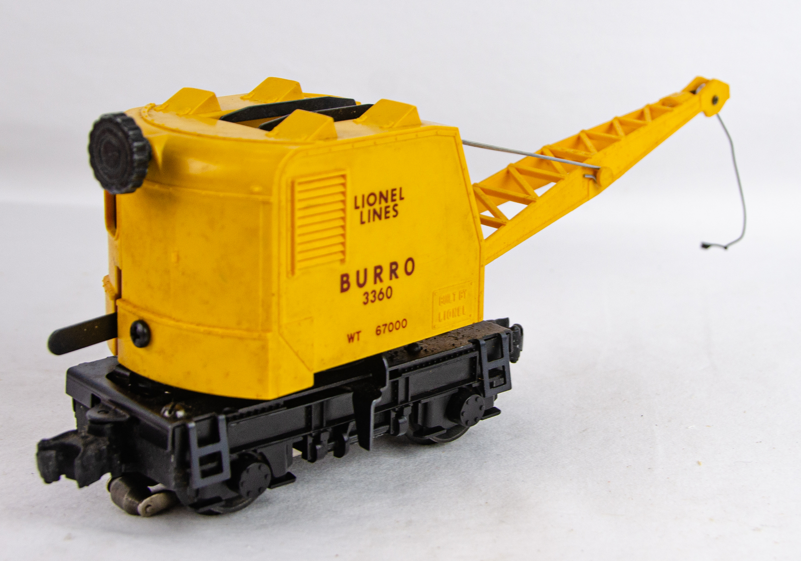 Lionel 1:48 O Scale Original Operating Burro Crane Model Train Car 3360 ...