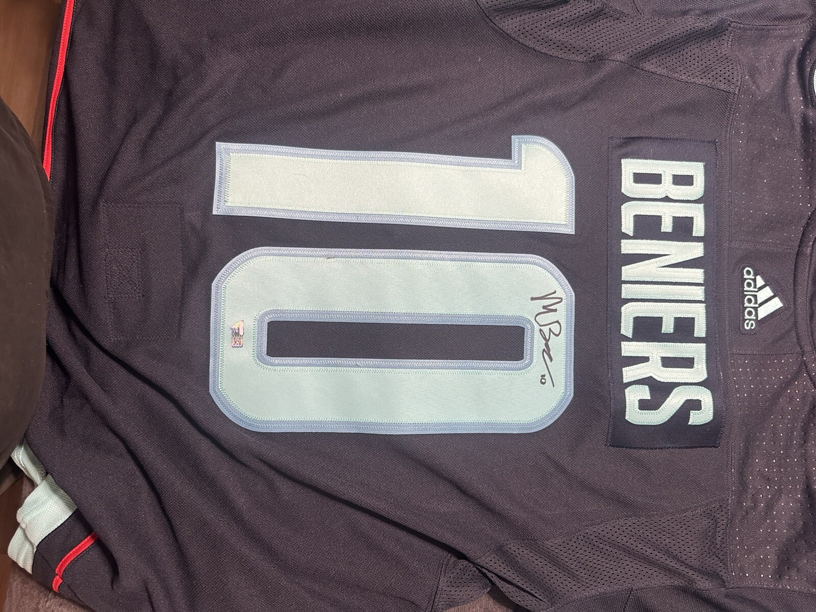 MATT BENIERS Autographed "1st Kraken Draft Pick" Authentic Navy Jersey ...