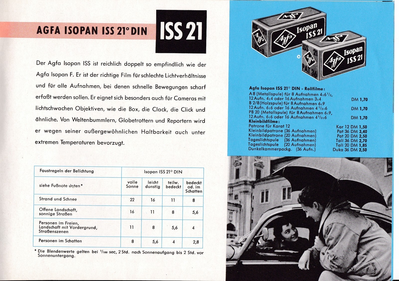Agfa Prospekt 50-er Jahre "Vom Film zum Bild" Filme-Entwickler-Papiere ...