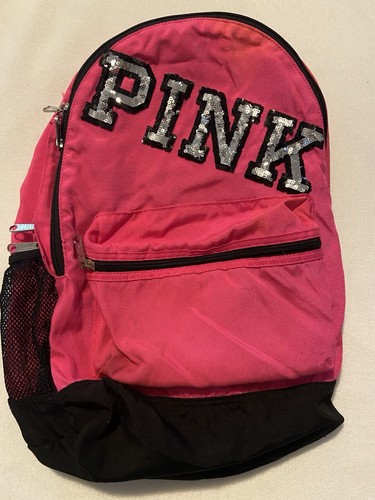 Victoria’s Secret pink bling sequin backpack campus/travel | eBay