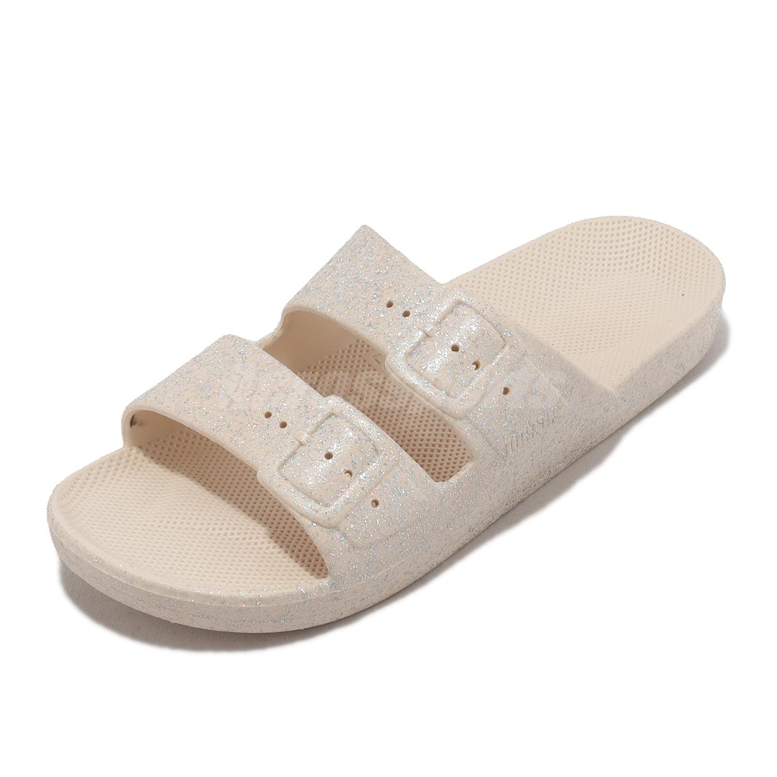 Freedom Moses Two Band Slide Ivory White Men Unisex Sandals Slippers ...