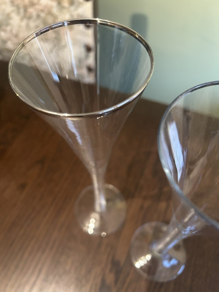 Pair Of Elegant Champagne Flutes Glasses | eBay UK