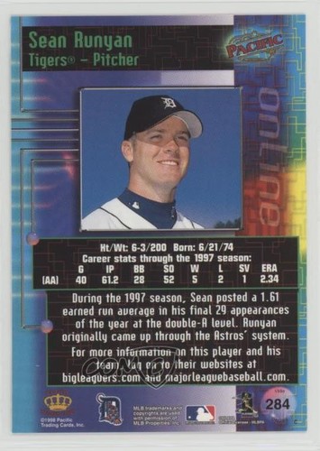 1998 Pacific Online Red Sean Runyan #284 | eBay