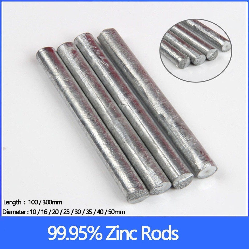 99.95% Solid Zinc Rods Round Bar Anode Electroplating High Purity Zn ...