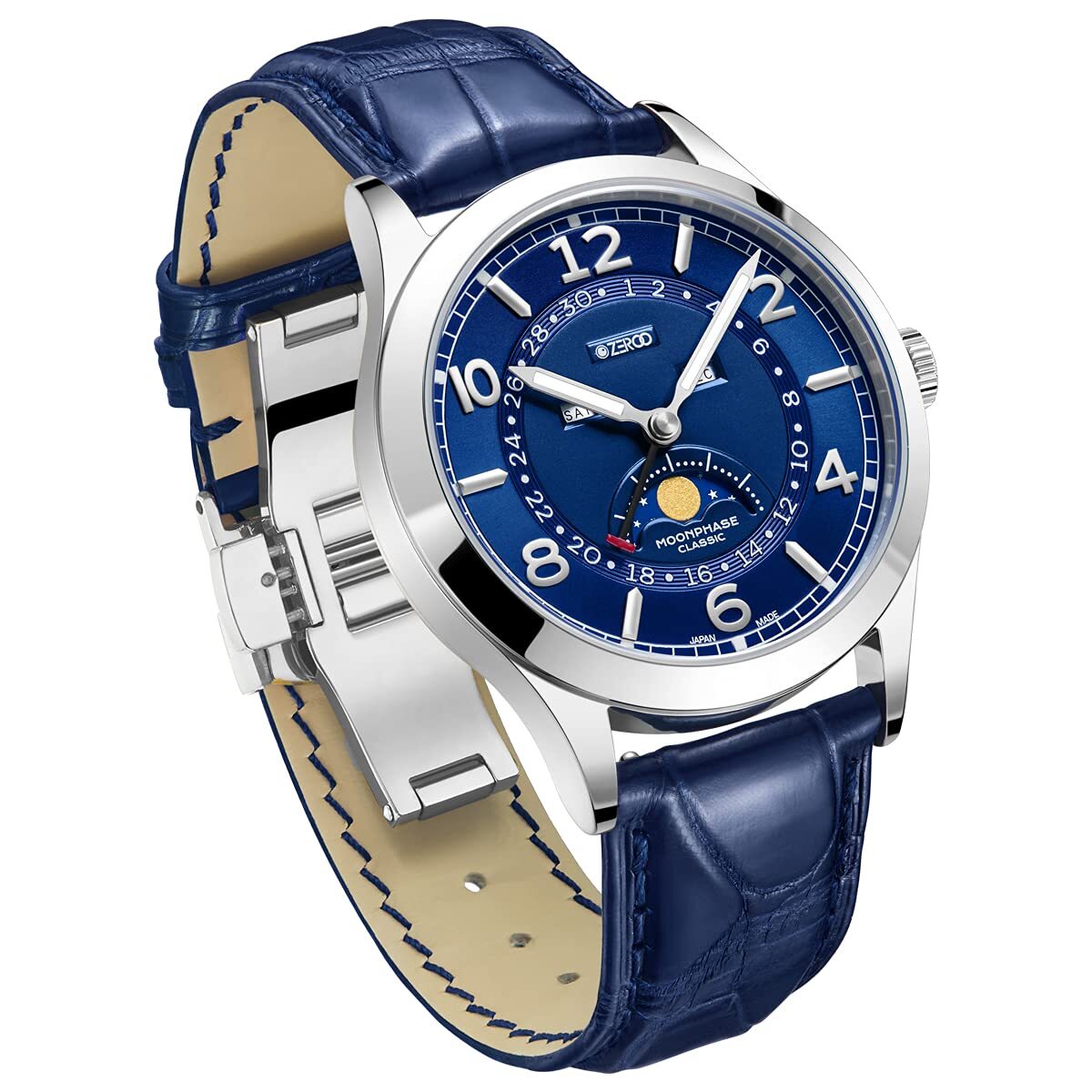 [Zero] ZEROO CLASSIC2 Watch Moon Phase Quartz Men ZC002SBL [Genuine ...